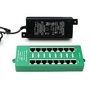 PoE Texas AT-8-48v60w | 8 Port Gigabit 802.3af Power Over Ethernet Injector | with 48 Volt 60 Watt Power Supply