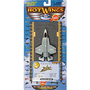 Hot Wings Planes Joint Strike Fighter with Connectible Runway, Grey
