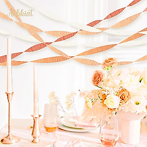 AOBKIAT Wedding Decorations,8 Rolls Gradient Orange Crepe Paper Streamers for Wedding,Bachelorette Party,Birthday, Bridal Baby Shower,Anniversary Party Backdrop
