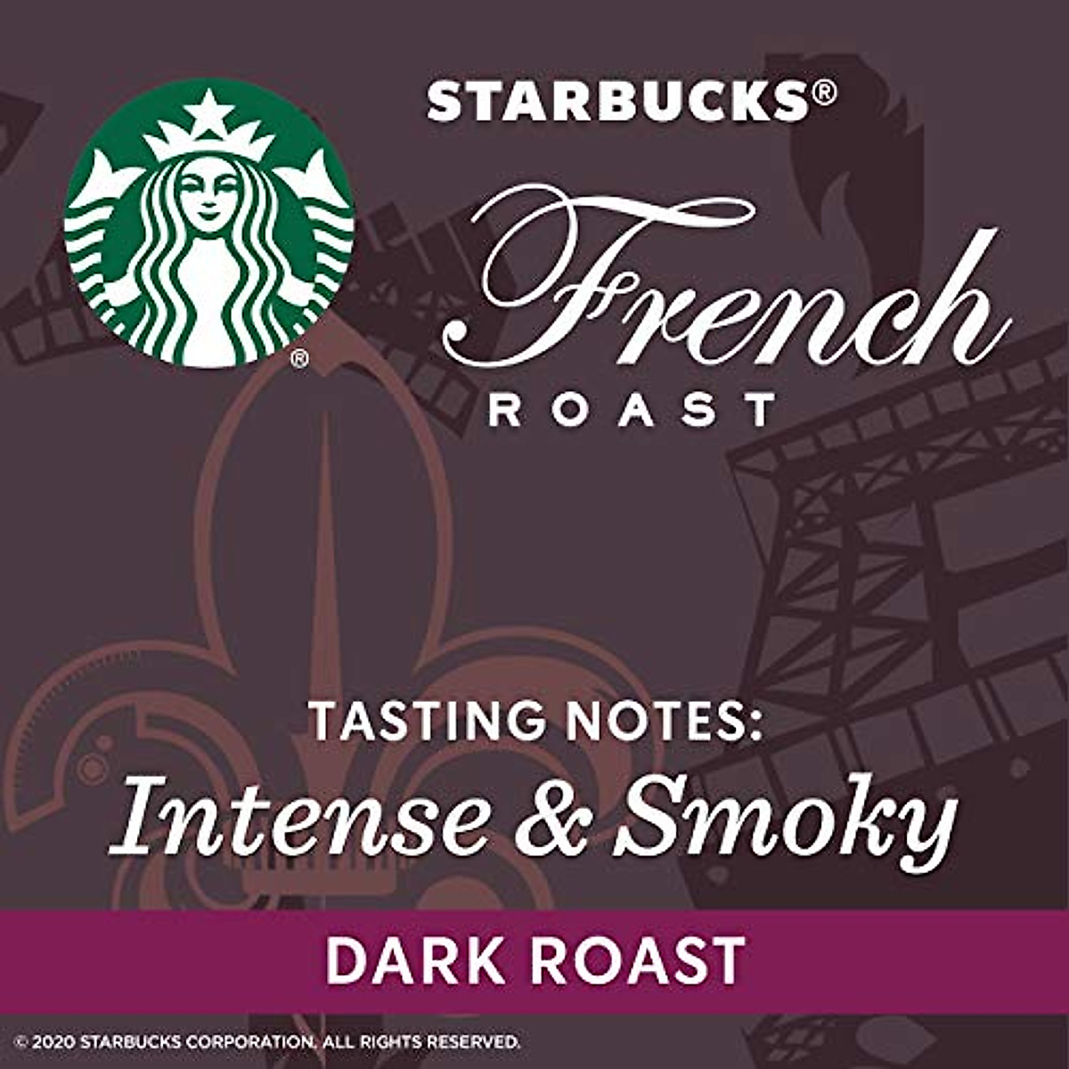 Starbucks Dark Roast K-Cup Coffee Pods — French Roast for Keurig Brewers — 1 box (24 pods)