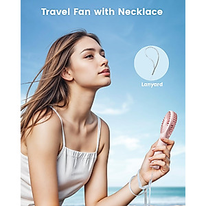 Edvision Handheld Fan, Portable Fan Mini Fan Powerful Hand Fan with 3 Speeds, USB Rechargeable Personal Fan, Makeup Lash Fan for Stylish Girls, Cute Small Pocket Fan for Travel/Outdoor/Home, Pink