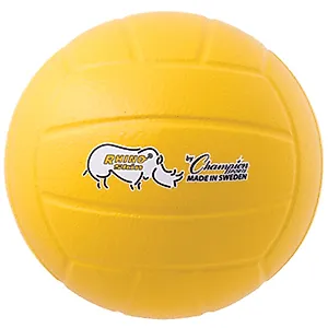 Champion Sports Rhino Skin Molded Foam Volleyball, Yellow, 8" Diameter