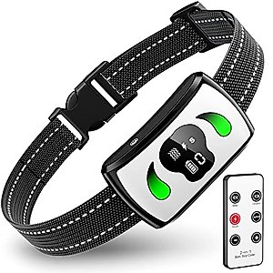 [2023 Upgrade] Bark Collar with Additional Mini Remote - Dog Bark Collar with 4 Training Modes - IPX7 Waterproof Dog Shock Collar for Indoor, Garden & Courtyard, Safe Bark Collar for Most Breed Sizes