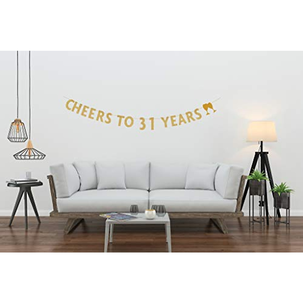 MAGJUCHE Gold glitter Cheers to 31 years banner,31th birthday party decorations