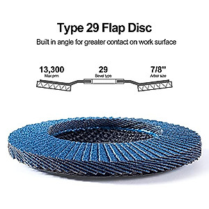 S SATC Abrasive Wheels & Discs 4-1 2 Inch Flap Disc 10 PCS 4.5" x 7/8" 40 60 80 120 Grit Fast Cutting Speed Zirconia Alumina Grinding Disc for Angle Grinder Type #29