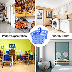 SIMPLYKLEEN 2-Pack Plastic Shower Caddy Bathroom Storage Organizer, Craft Organizer, School Supplies, Teacher Organizer with handle Periwinkle Made in the USA