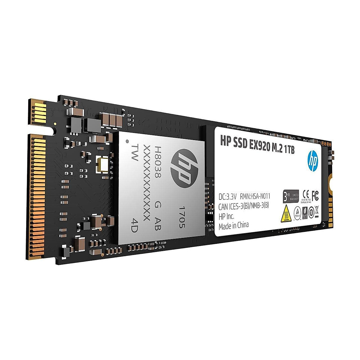 HP EX920 M.2 1TB PCIe 3.1 X4 Nvme 3D TLC NAND Internal Solid State Drive (SSD) Max 3200 Mbps 2Yy47Aa#ABC