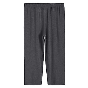 Latuza Women's Summer Pleated Tank Top Capris Pajamas Set 4X DarkGray