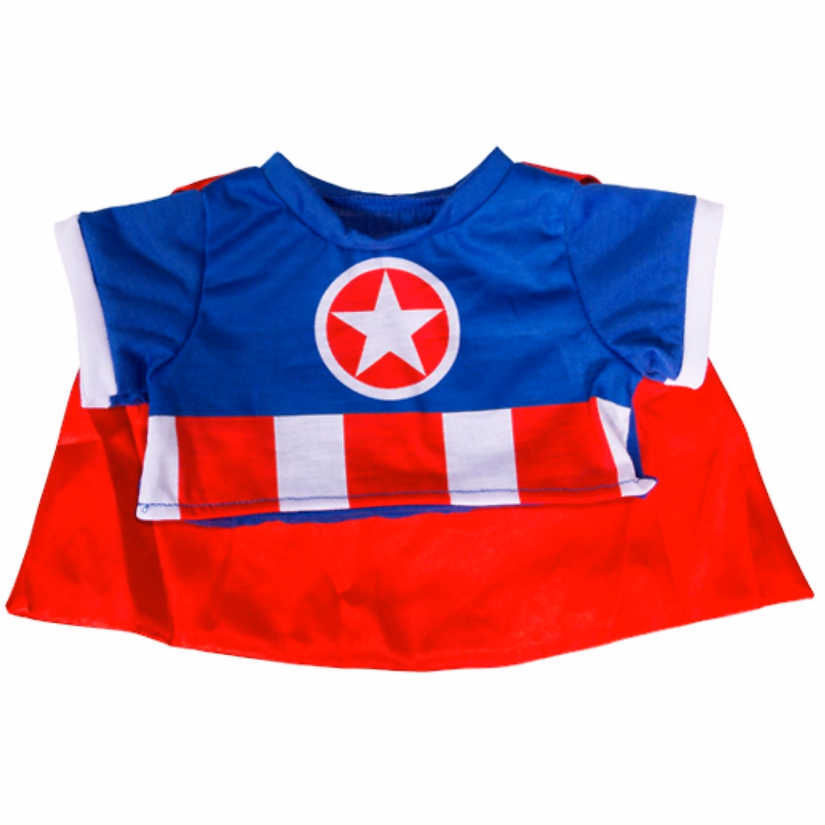 Bear Icon Hero with Cape T-Shirt Teddy Bear Clothes Fits Most 8"-10" Stuffed Animals