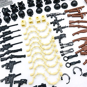 Taken All Custom Military Army Weapons and Accessories Set Compatible Major Brands Modern Assault Pack Military Building Blocks Toy for Boys Age 6+ Gifts