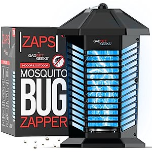 Gadget Geeks Mosquito Bug Zapper Outdoor & Indoor Electric, Mosquito Zapper, Fly Zapper Trap, Mosquito Killer with On Off Switch & 15W Replaceable UVA Bulb, 3500sq ft Large Range