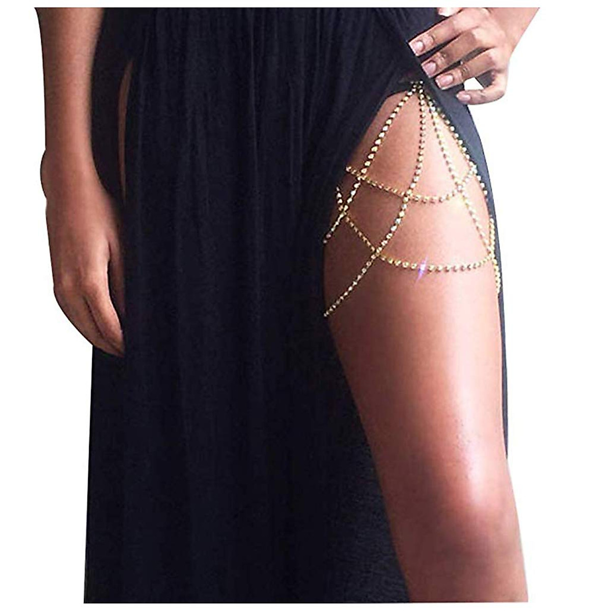 Sexy Rhinestone Leg Chain Body Chain Jewelry Thigh Leg Chain Bracelet Leg Jewelry for Party Beach Accessories