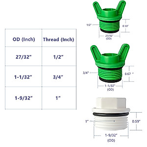 FUATY 3/4” PT Pipe Plug, PPR Male Pipe Thread Plugs and Caps Garden Irrigation Tubing Stopper Drain Plug, 1 Inch ID, Green