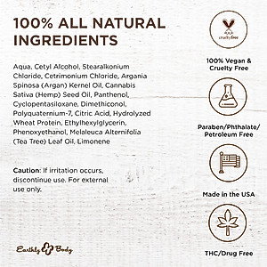 Earthly Body Miracle Oil Shave Cream, 16 oz - Helps Reduce Nicks, Small Cuts & Skin Irritation - With Tea Tree, Hemp Seed & Argan Oils - 100% Vegan, Cruelty Free