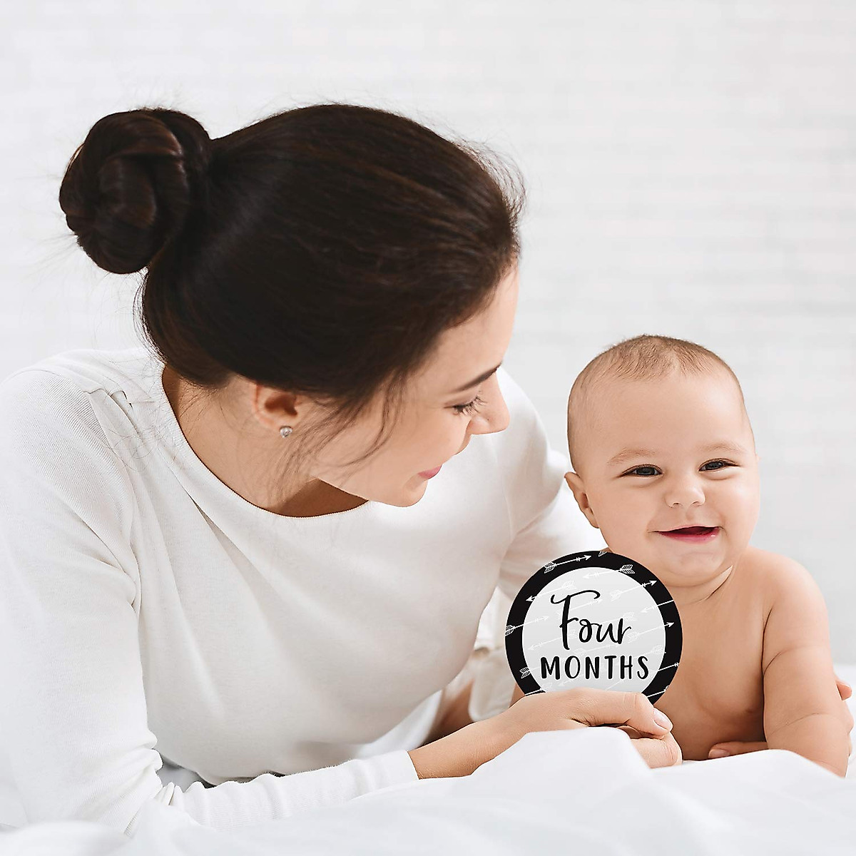 Baby Milestone Signs/Black and White Monthly Milestones/Geometric Infant Photo Prop