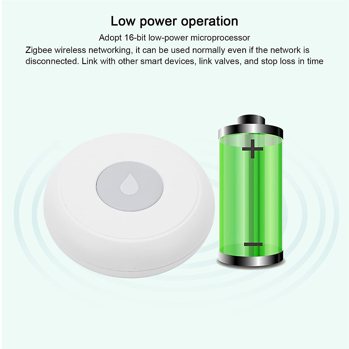 Water Leak Detector for Zigbee, Intelligent Wireless Water Alarm, Water Sensor Overflow Flood Leakage Alerts for Tuya, Linkage Alarm for Kitchen Living Room