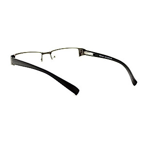 JuicyOrange Magnified Reading Glasses Rectangular Half Rim Spring Hinge Frame Gunmetal +2.00