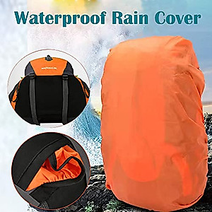 50L Hiking Backpack Camping Backpack Hiking Daypack Waterproof Backpack Day Pack for Men Women Trave Backpack with Rain Cover (orange)