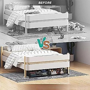 Femococ Under Bed Storage with Wheels, 2 Pack Under Bed Storage Containers Foldable Under Bed Wheeled Storage Space-Saving Solution for Shoes, Clothes & Blankets - White