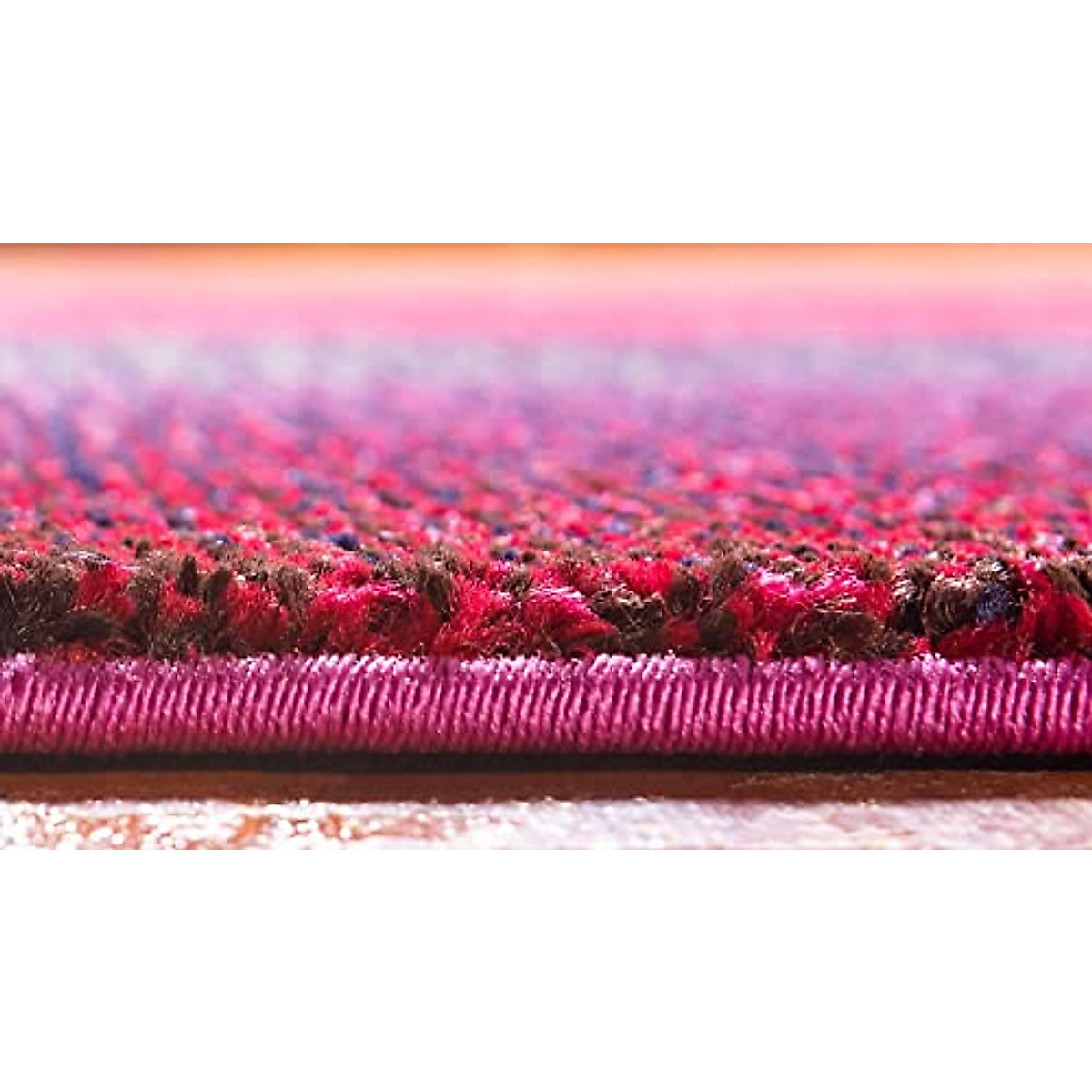 Unique Loom Estrella Collection, Gradient, Sunset, Abstract, Bright Colors Area Rug, 7 x 10 ft, Pink/Gold