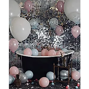 Kate Square Sliver Sequin Wall Panel Backdrop Sliver Glitter Panels Wedding Decoration(Pack of 12)