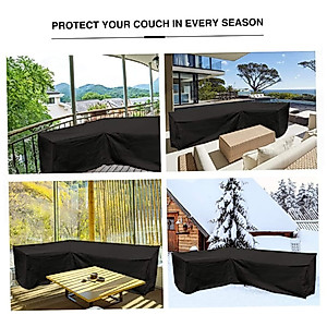 Hperu Garden Sofa Cover Case Patio Furniture Cover L-Shaped Sectional Sofa Cover Waterproof Dustproof Furniture Protection Corner Sofa Cover for Outdoor Indoor Veranda