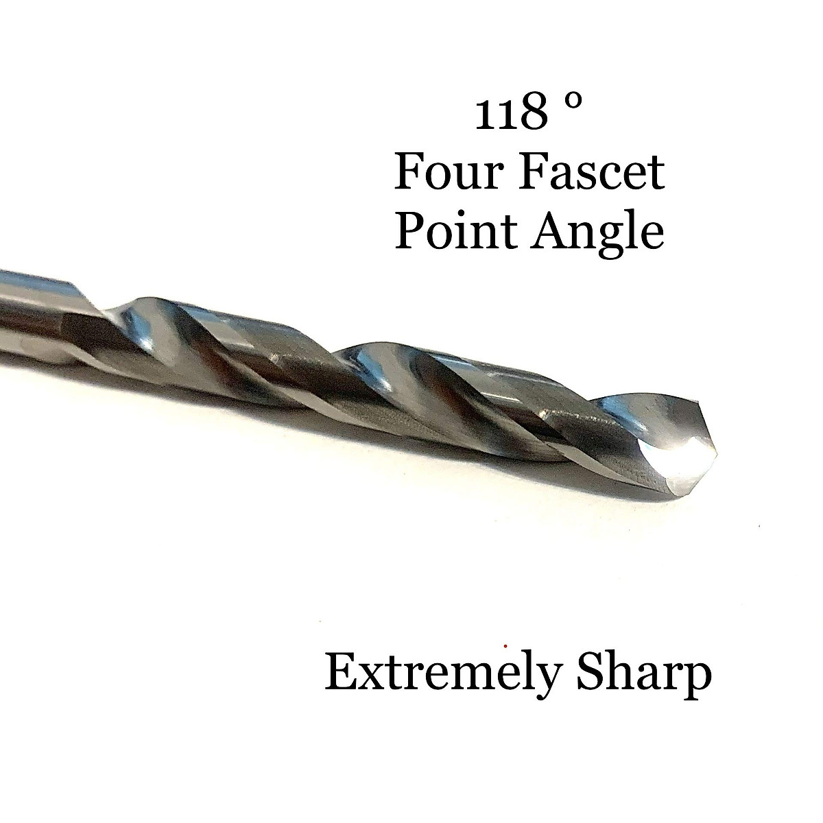 2/Pack Solid Carbide Drill Bit for Hardened Steel Hard Ness HRa 91.3 Aerospace Standard K20 Tungsten Carbide Jobber Length Twist Drill for Metal 118 Degree Four Facet Point Fractional Size (1/8")