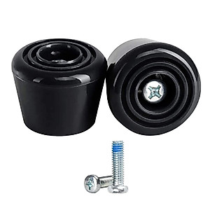 zmr Roller Skate Toe Stoppers 1 Pair Black 5/8" PU Rubber Double-Row Roller Skating Brake Jam Plugs，82A Roller Quad Skate Toe Stops (Black)