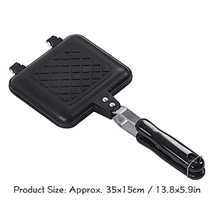 Frying Pan, Nonstick Double Sided Frying Pan, Flat Bottom Sandwich Pan, Aluminum Alloy Sandwich Pancake Maker Pan for Toaster Breakfast Omelette