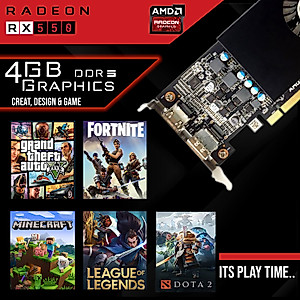 Computer Desktop PC, Intel Core i7 6th Gen, TechMagnet Zeus, AMD RX 550 Graphics, 16GB RAM, 1TB SSD | 2TB HDD, Gaming Kit, Webcam, New 24 inch Monitor Windows 10 Pro (Renewed)