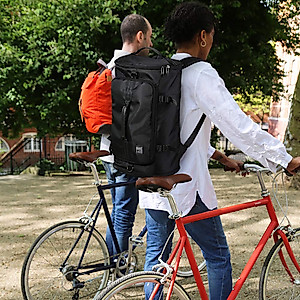 KAKA Travel Duffel Backpack, Outdoor Travel Bag with Shoe Compartment, Laptop Bookbag Weekender Overnight Convertible Bag Water-Resistant College Bookbag Hiking Camping Rucksack for Men and Women (black)