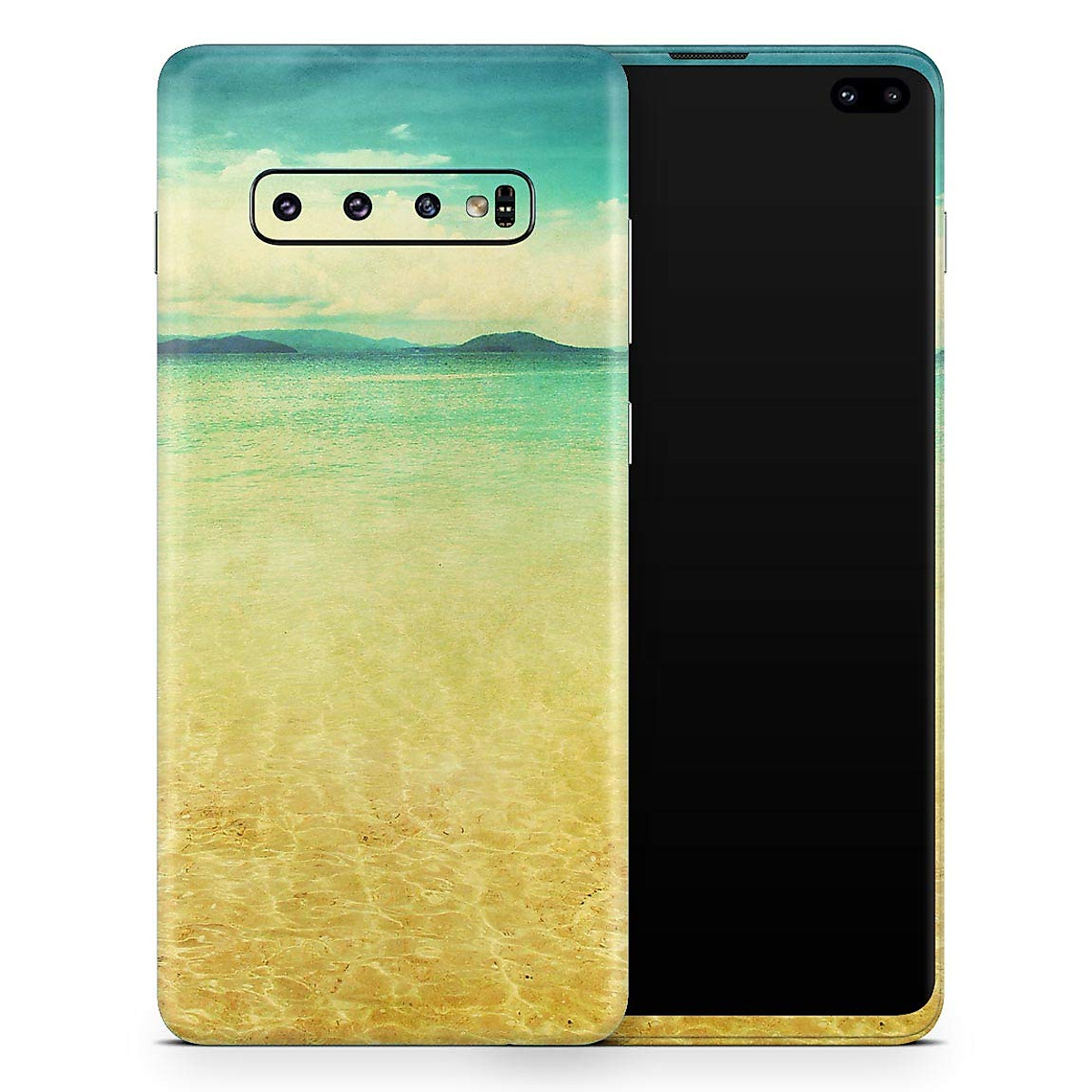 DesignSkinz Vintage Vibrant Beach Scene Protective Vinyl Decal Wrap Skin Cover Compatible with The Samsung Galaxy S20 (Screen Trim & Back Glass Skin)