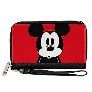 Buckle-Down Women's PU Zip Around Wallet Rectangle-Mickey Mouse, 7.5"x4.5"