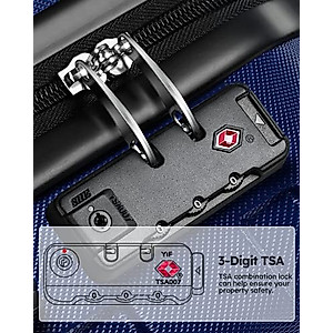Luggage 3 Piece Sets Hard Shell Luggage Set Spinner Wheels, TSA Lock, 20 24 28 inch Travel Suitcase Sets, Dark Blue