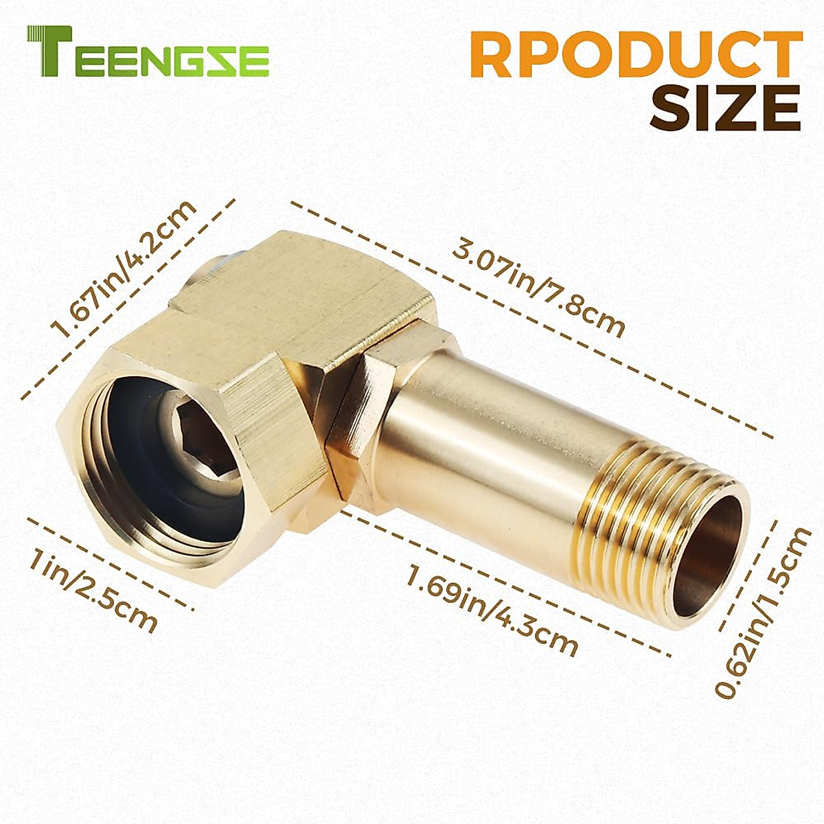 TEENGSE Hose Reel Swivel Fittings, Brass Garden Hose Adapter, Swivel Hose Reel Replacement Parts for Garden Hose Reel Cart