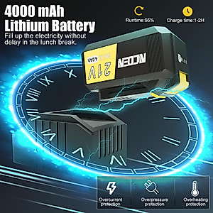 NCOEN 650N.m Cordless Impact Wrench 480Ft/lbs Brushless 1/2 Impact Gun Variable Speed 2800RPM Upgraded 3 in 1 High Torque Impact Drill 2x 4.0Ah Battery Charger 4 Sockets with Storage Bags