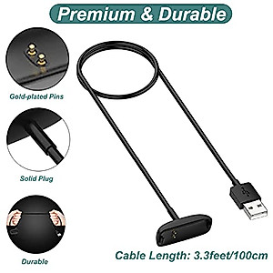 Kissmart Charger for Fitbit Inspire 2 / Fitbit Ace 3, Replacement USB Charging Cable Cord for Fitbit Inspire 2, Ace 3 Fitness Tracker [3.3ft/1m]