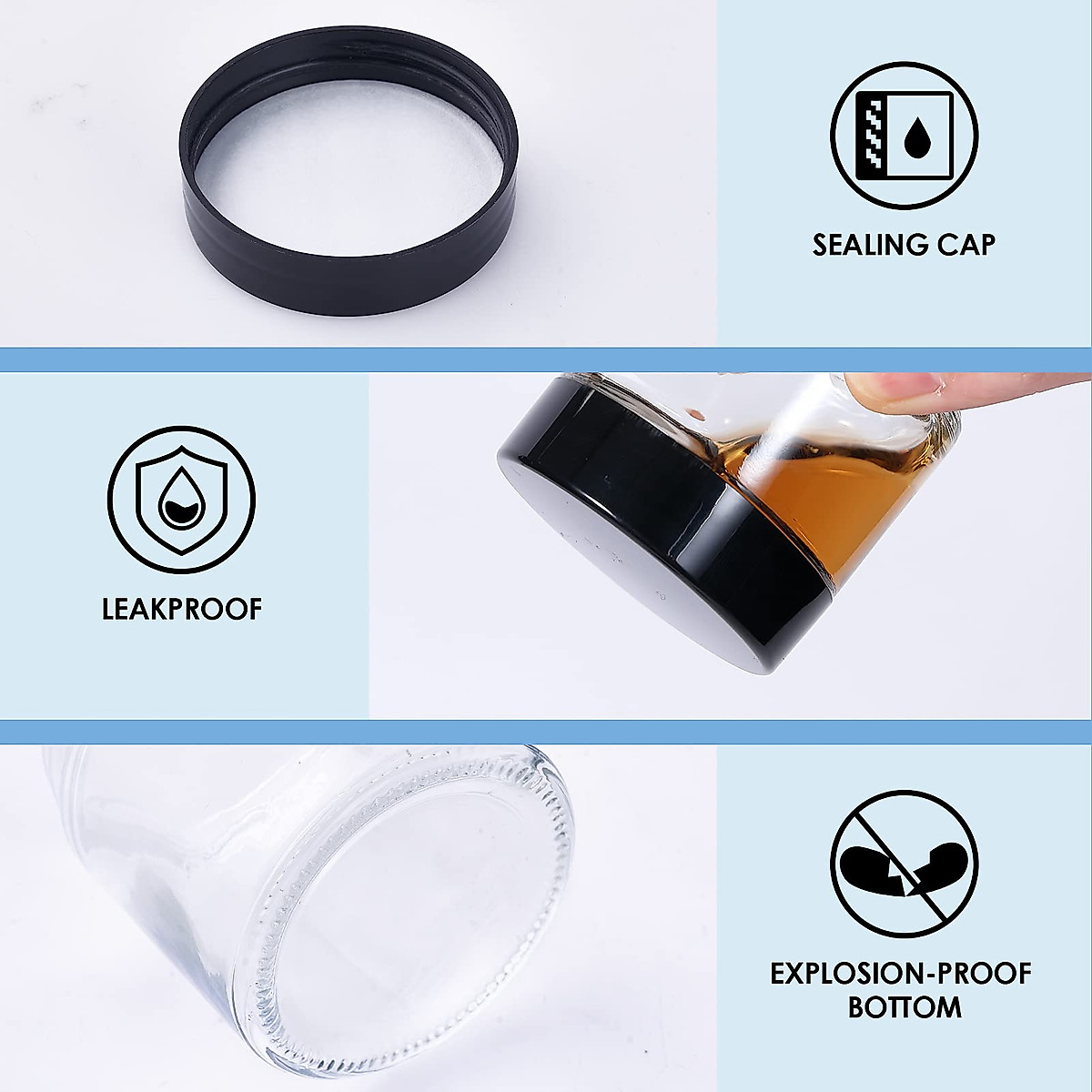 Hoa Kinh 4oz Glass Jars With Lids, Mini Round Canning Jars Wide Mouth, 40 Pack, Empty Cosmetic Bottles for Storage Creams, Beauty Products, Lotion, and Ointments