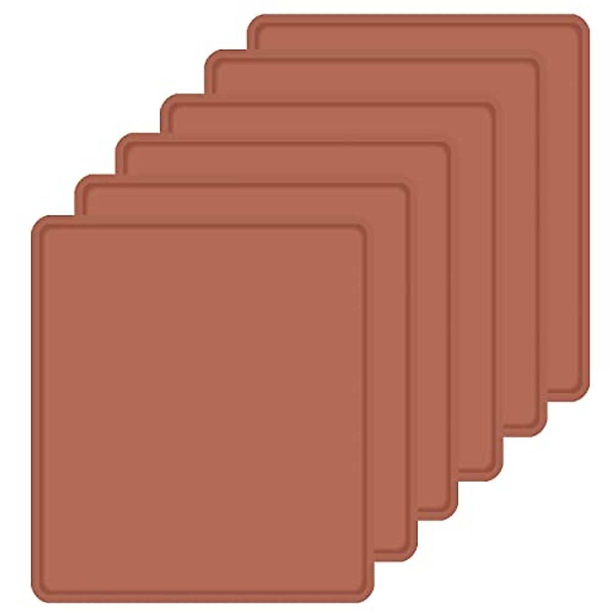 Zanup 6 Pcs Edge Silicone Dehydrator Sheets Mats for Liquids, Nonstick Fruit Leather Dehydrator Trays Compatible with Cosori CP267-FD, High Temperature Resistance Reusable Silicone Trays for Baking Cooking Dehydrating Eggs Herbs Fruit Roll Up