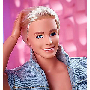 Barbie The Movie Collectible Ken Doll Wearing All-Denim Matching Set with Original Ken Signature Underwear