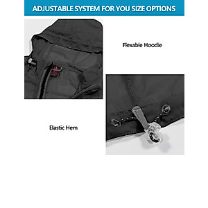 Little Donkey Andy Women's Full Zip Sun Protection Hoodie Jacket Long Sleeve Shirt Running Hiking Golf Water Repellent UPF50 Black Small