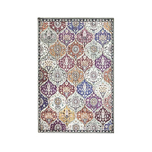 Beeiva Entryway Throw Small Rug Non Slip Rug, Moroccan Floral 2X3 Doorway Bathroom Washable Rug Floor Carpet for Doorway, Vintage Distressed Non-Shedding Kitchen Rug for Bedroom Entryway