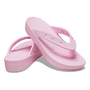 Crocs Women's Classic Flip Flops, Platform Sandals, Flamingo, Numeric_7