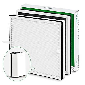 Afloia Original 3-Stage Filter, Compatible with Europa Air Purifier, Remove 99.99% Pets Hair Dander Odor Dust Smoke Mold Pollen, 2 Packs