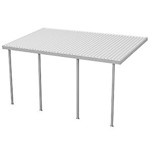 Four Seasons Outdoor Living Solutions TWV Series 20X12ft High-Grade Aluminum Attached Patio Cover Awning, 4 Posts, 20 Lb. Snow Load, White