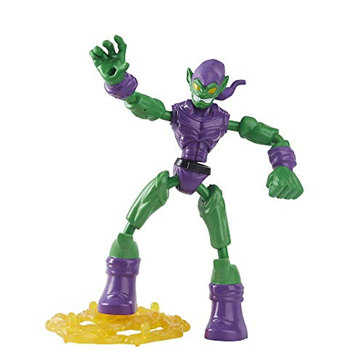 Spider-Man Marvel Bend and Flex Green Goblin Action Figure Toy, 6-Inch Flexible Figure, Includes Blast Accessories, for Kids Ages 4 and Up