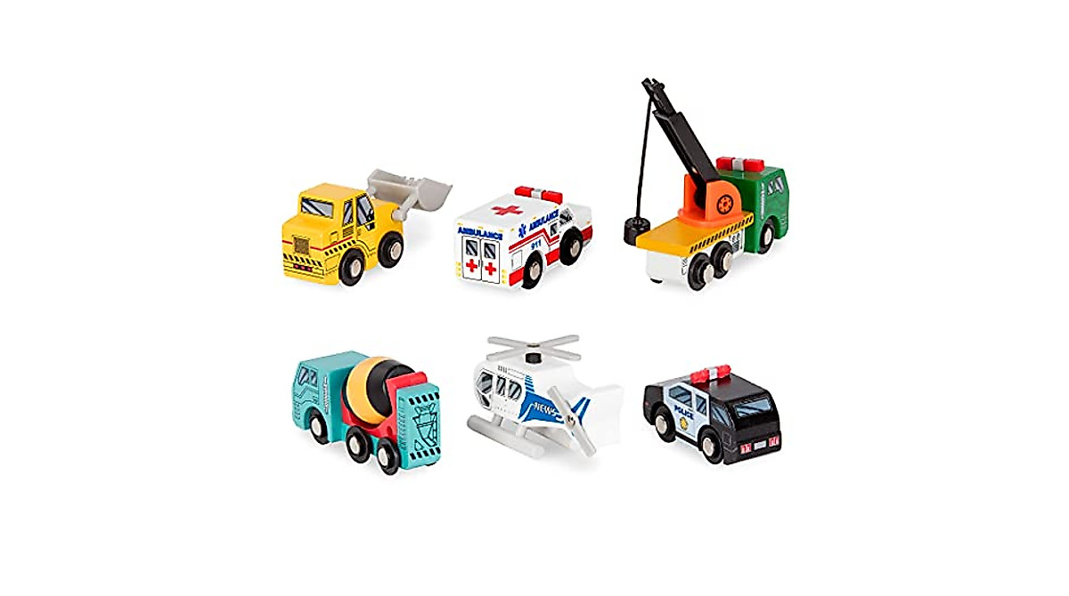 Battat Wooden Vehicles Set for Kids – 6 Fun Toys