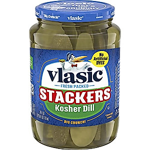 Vlasic Stackers Kosher Dill Pickles, Keto Friendly, 24 FL OZ