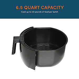 Elite Platinum EAF-658 Electric 6.5Qt Air Fryer, XXL Capacity, 4.75Lbs of Food, 1700WOil-Less Healthy Cooker Timer & Temperature Controls, 26 Recipe Cookbook