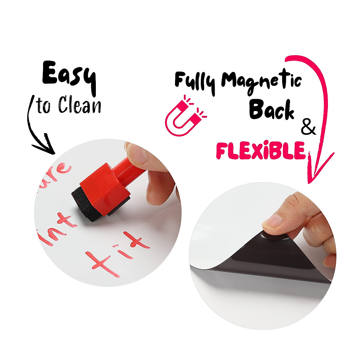 Mr. Pen- Magnetic Dry Erase Whiteboard Sheet, 17" x 11.25", Magnetic Dry Erase Board Sheet with a Set of 4 Markers, Magnetic Dry Erase Board for Fridge, Dry Erase Board Magnetic, Magnetic Whiteboard